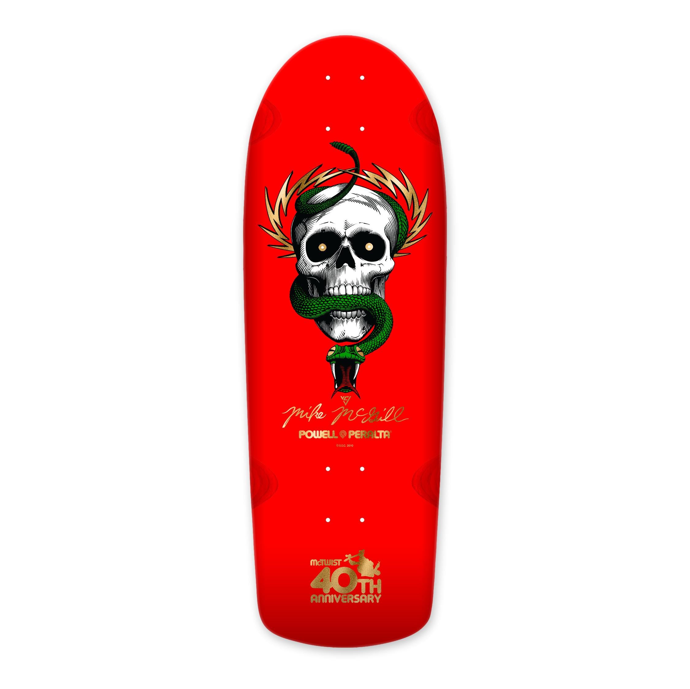 Powell Peralta McGill Skull & Snake McTwist 40th, Red/Gold Foil, Deck