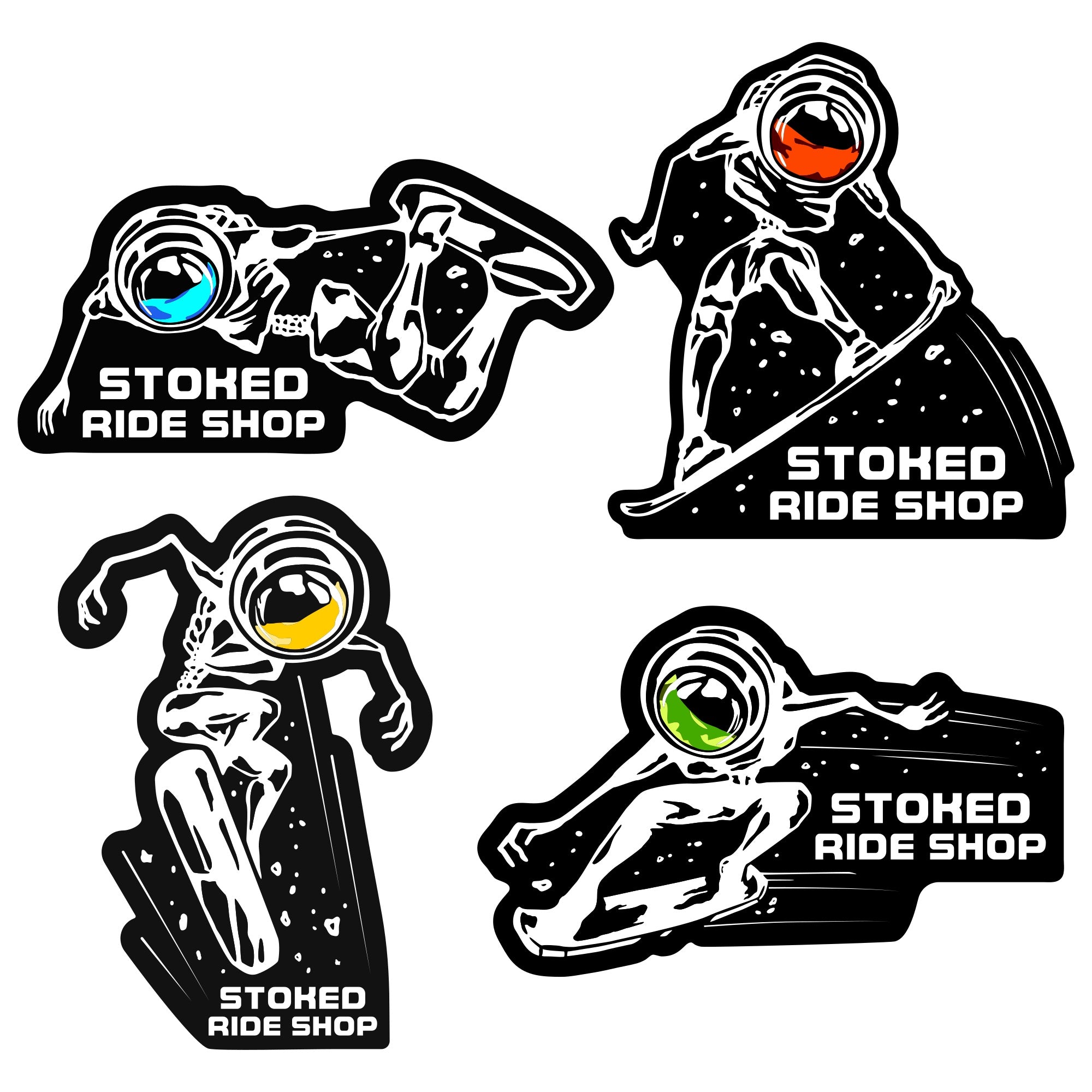 Stoked Space Man Complete Series of Stickers