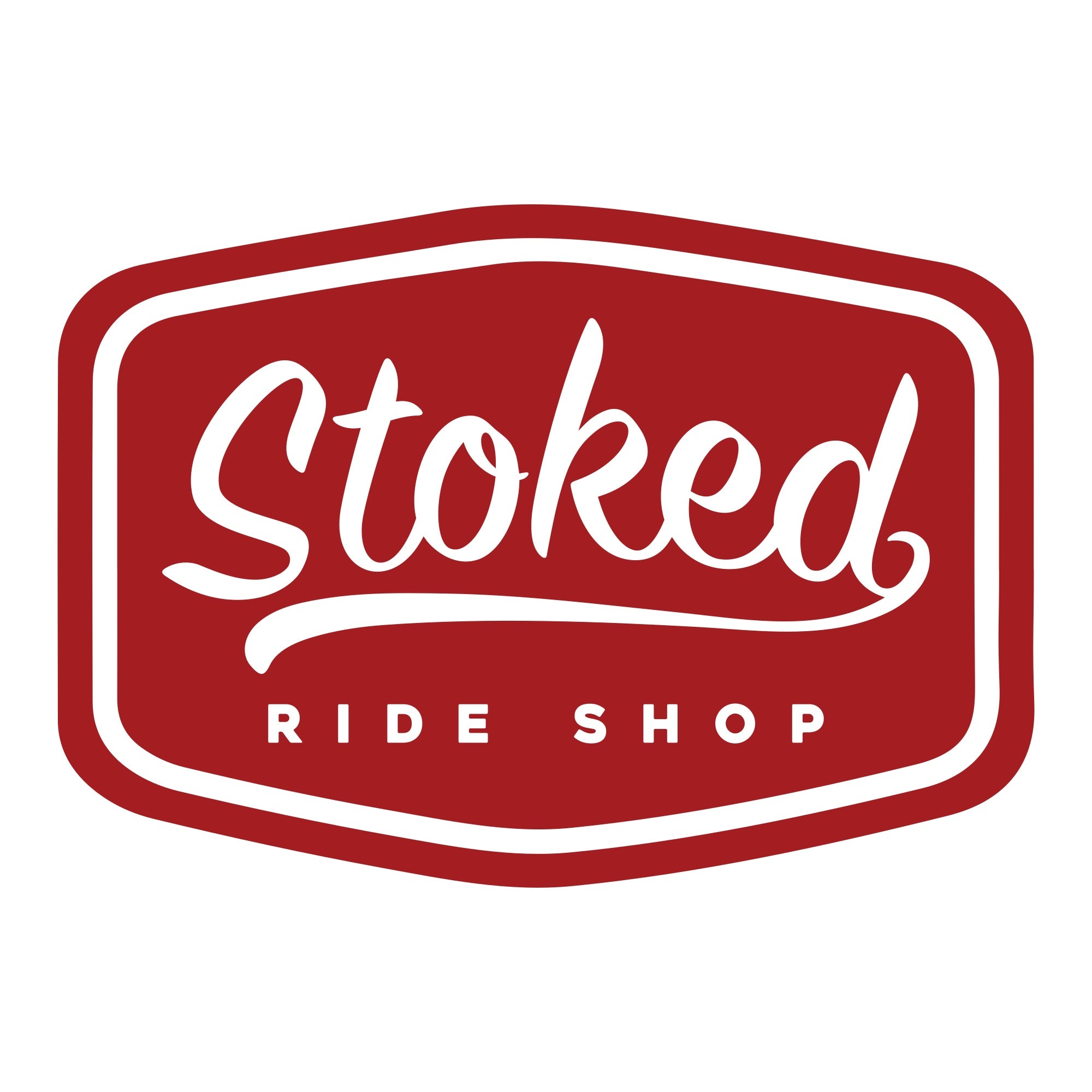 Stoked Retro Logo Red Sticker