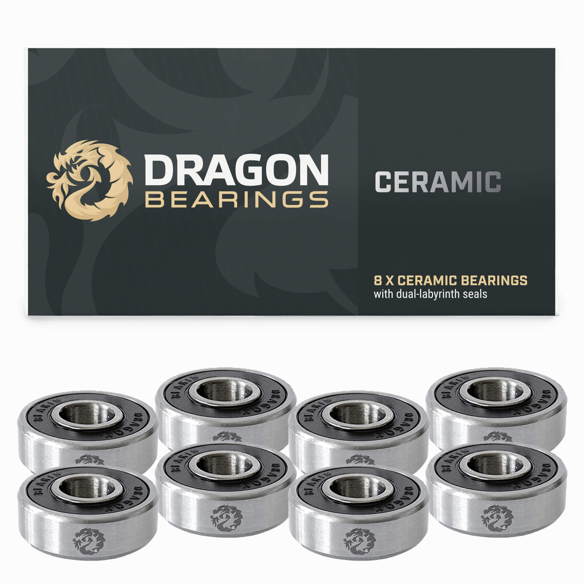 Skateboard Hardware Fireball Dragon Skateboard Bearings – 8-Pack 608 ...
